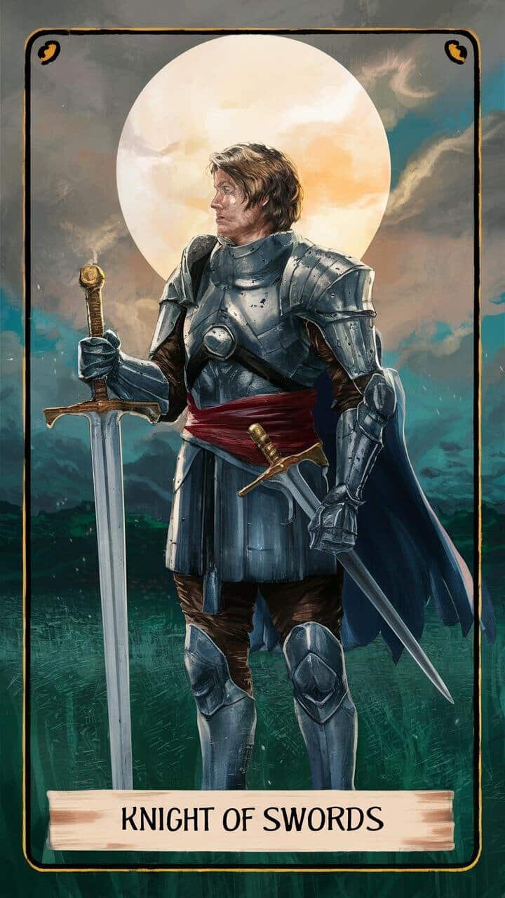 Knight of swords tarot card meaning: urgent communication and action ...